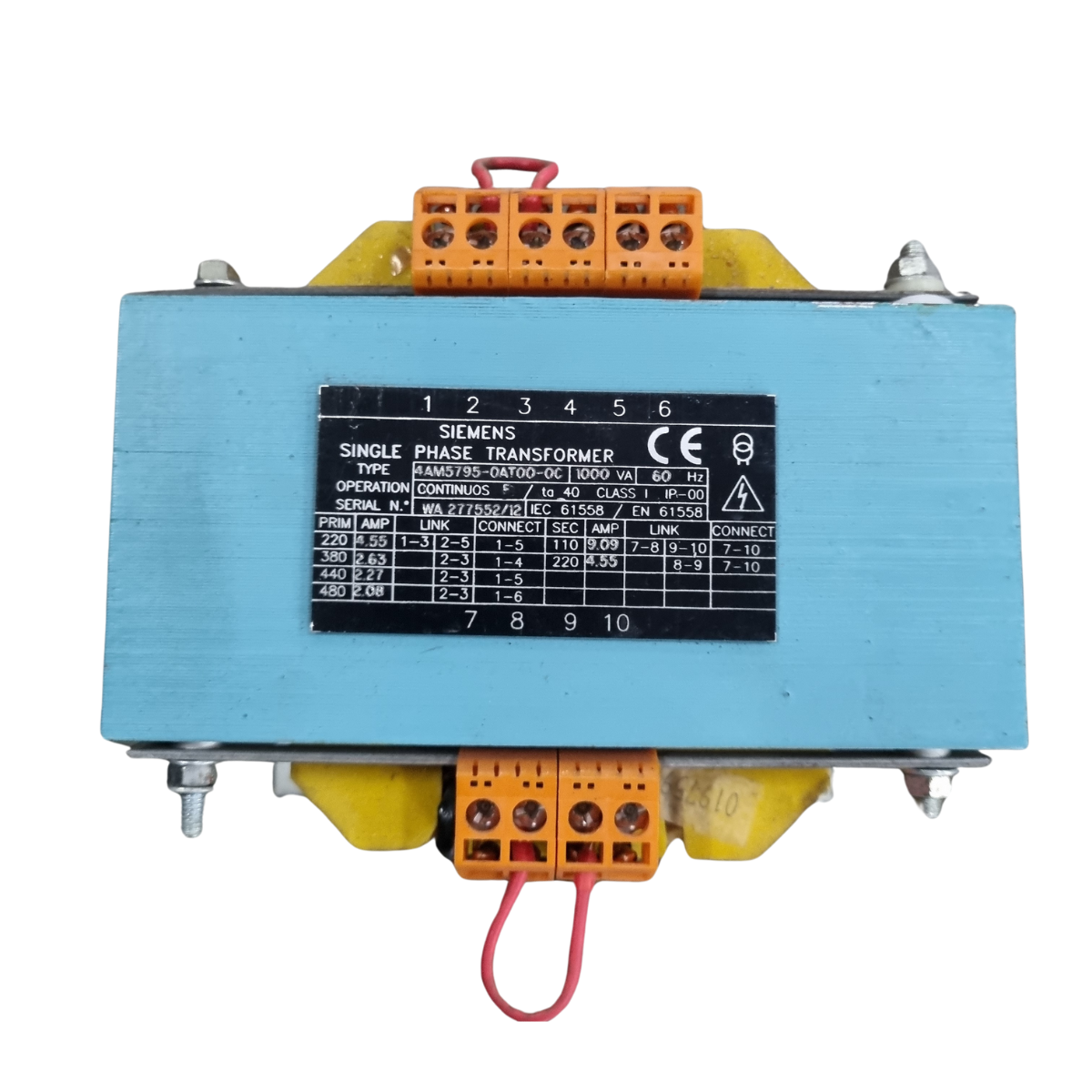 Transformador Monofásico 1000va - Prim 220v / 380v / 440v / 480v - Sec 110v/220v - 50/60hz ...